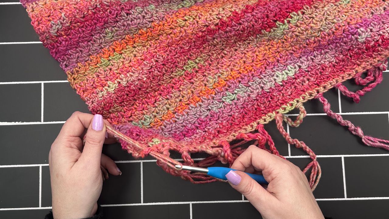 Wonky Twisted Fringe for Crochet Projects - Hook and Paper