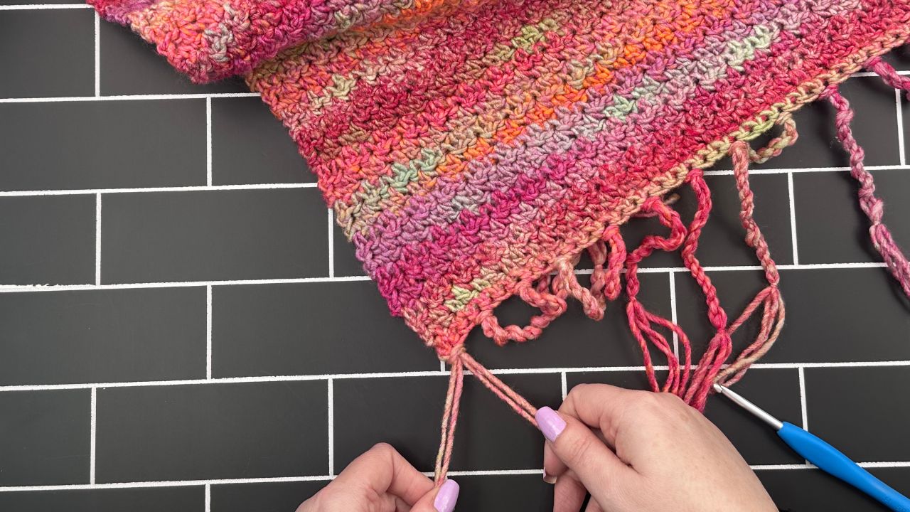 Wonky Twisted Fringe for Crochet Projects - Hook and Paper