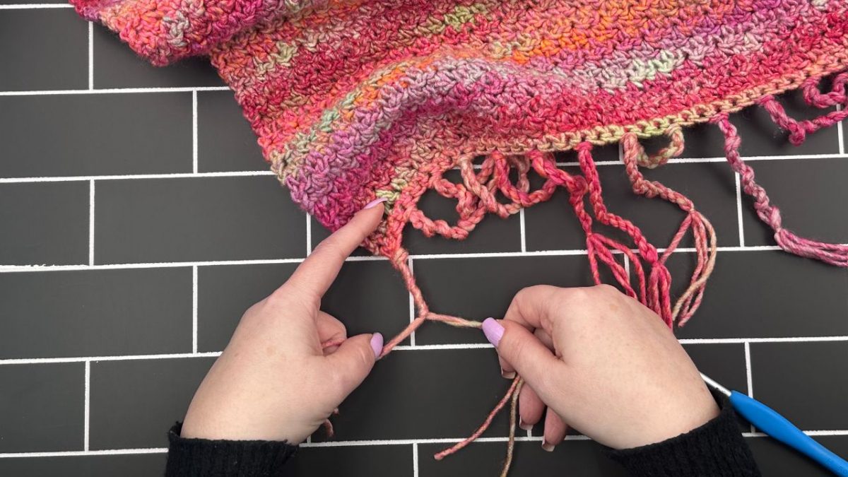 Wonky Twisted Fringe for Crochet Projects - Hook and Paper